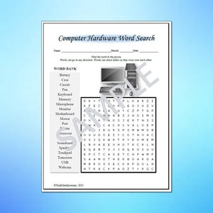 Computer Hardware Word Search - DIGITAL DOWNLOAD - Etsy