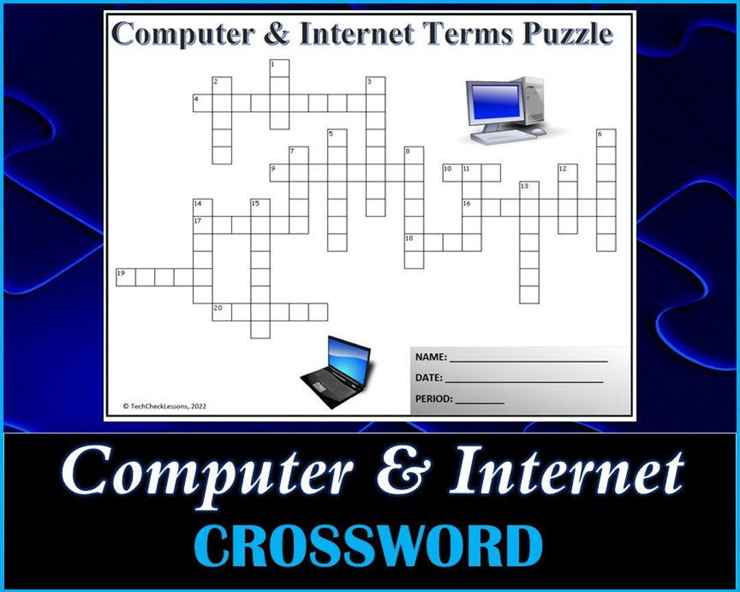 Computer & Internet Terminology - Crossword Puzzle Worksheet - DIGITAL ...
