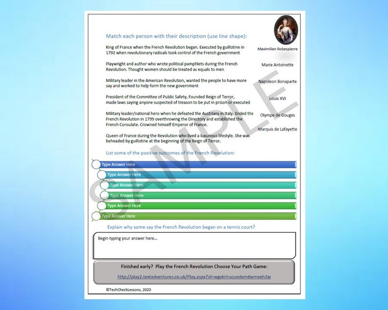 World History - the French Revolution Webquest - Social Studies ...