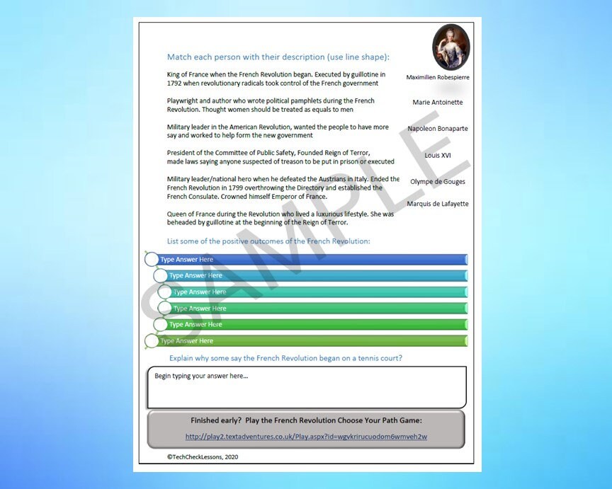 World History - the French Revolution Webquest - Social Studies ...