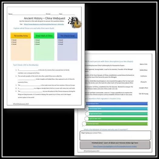Ancient China - History Activity Bundle | Webquest | Puzzles | EDITABLE ...