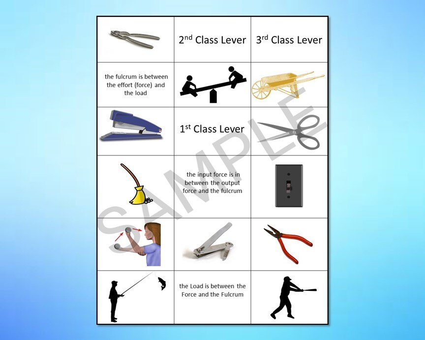 3 Classes of Levers Cut, Sort and Paste Science Graphic Organizer ...