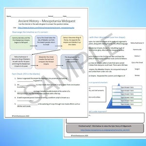 Ancient History Webquest / Activity Bundle - Social Studies - Editable ...