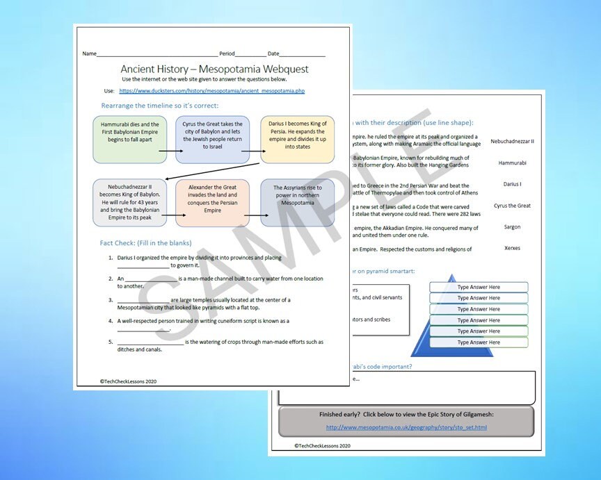 Ancient History Webquest / Activity Bundle Social Studies Editable ...