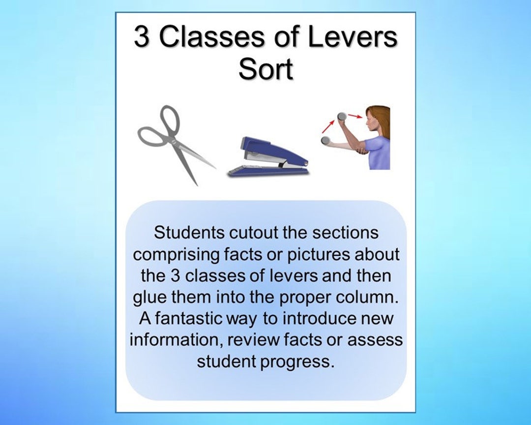3 Classes of Levers Cut, Sort and Paste Science Graphic Organizer ...