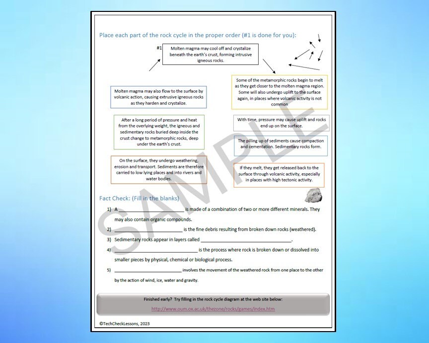 The Rock Cycle Webquest - Science Internet Activity - Editable DIGITAL ...