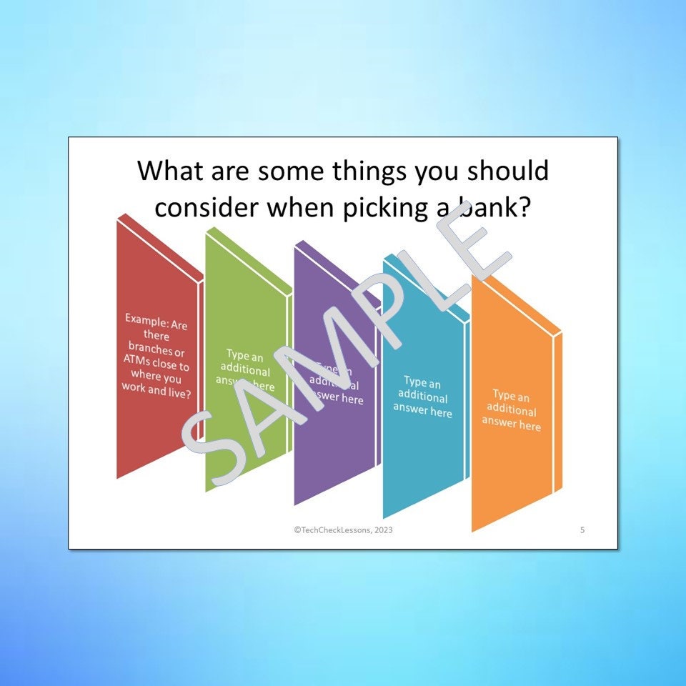 Personal Banking Lesson Activity - Financial Literacy - Editable ...