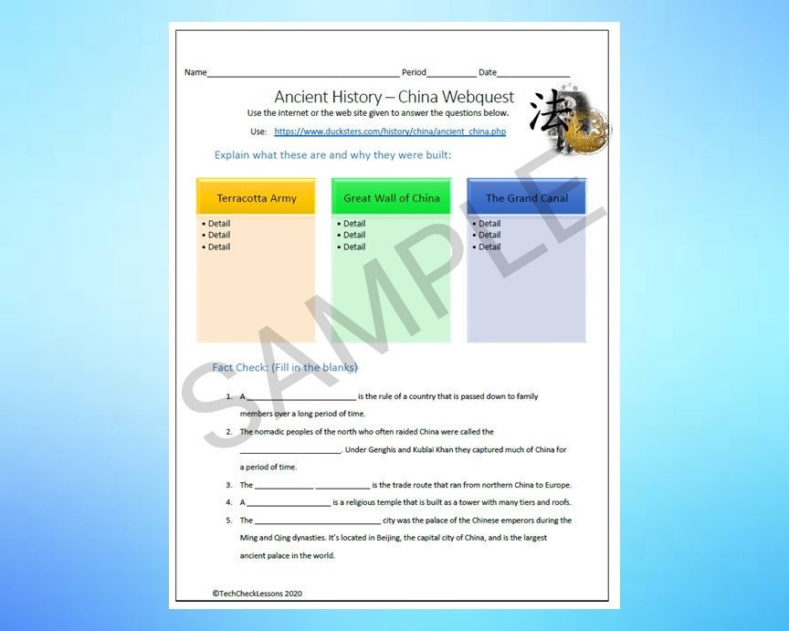 Ancient History Webquest / Activity Bundle Social Studies Editable ...