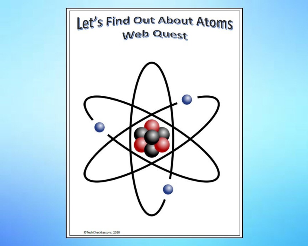 Atoms Webquest Chemistry Science Internet Activity Editable DIGITAL ...