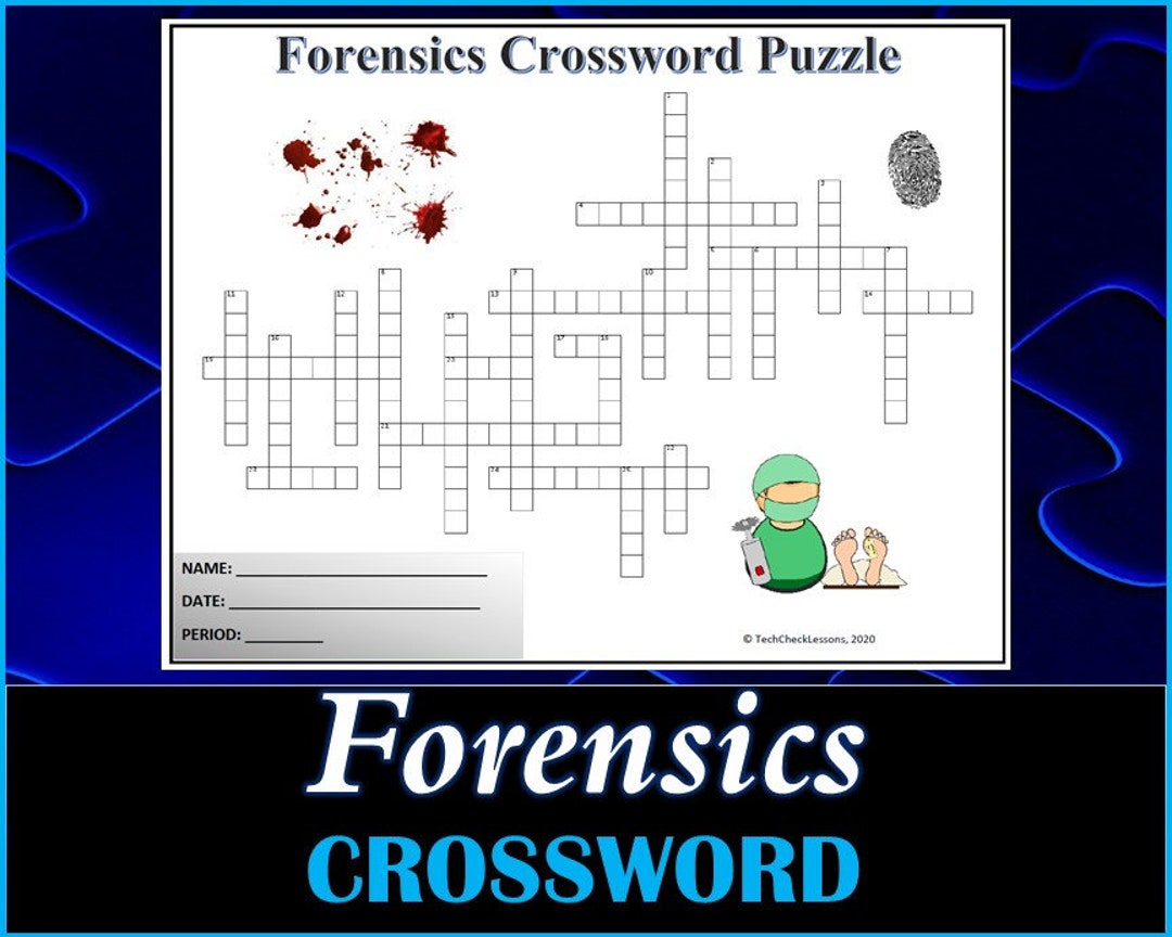 Forensics - Crossword Puzzle / Printable Worksheet - DIGITAL DOWNLOAD ...