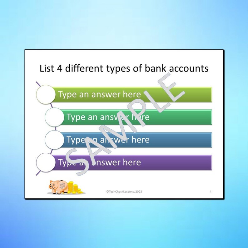 Personal Banking Lesson Activity Financial Literacy Editable DIGITAL ...