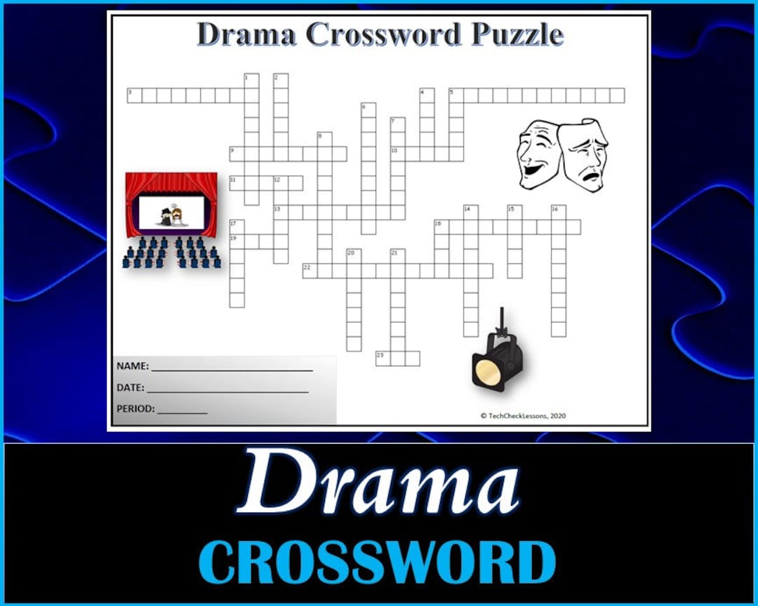 Drama - Crossword Puzzle / Printable Worksheet - DIGITAL DOWNLOAD - Etsy