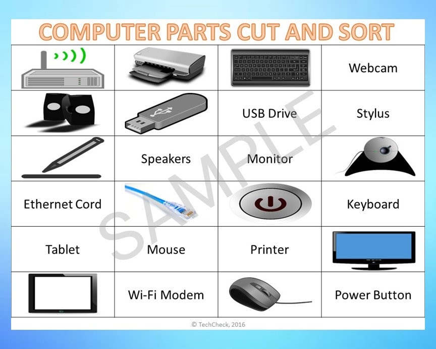 Computer Parts Cut, Sort and Paste - Graphic Organizer - Editable ...