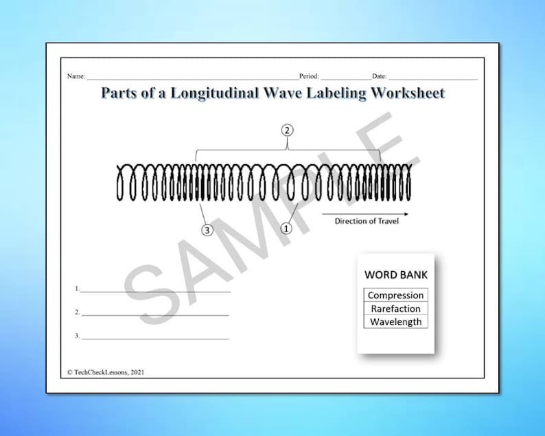 Parts of a Wave Labeling Worksheet - Science Editable DIGITAL DOWNLOAD ...
