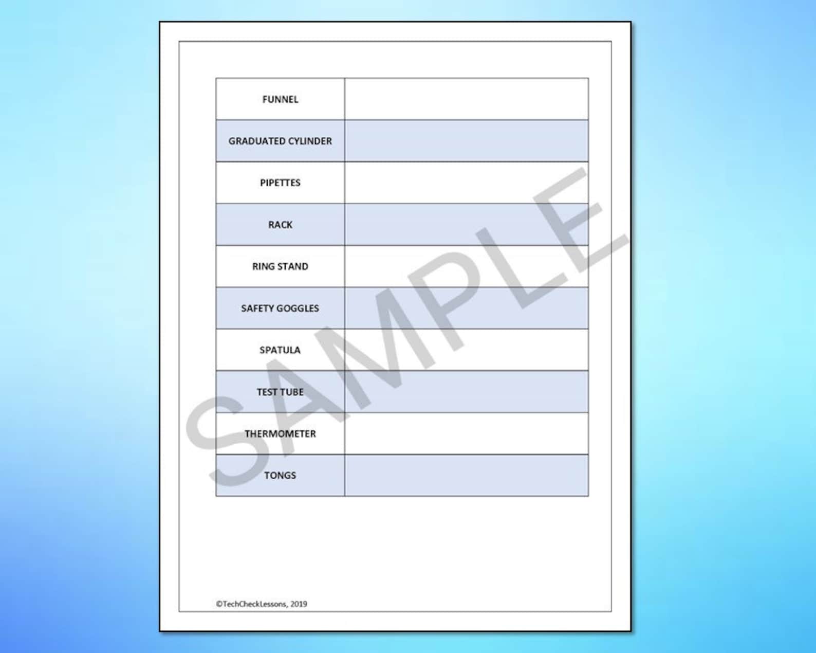 Science Lab Equipment Labeling & Functions Worksheet/printable/graphic ...