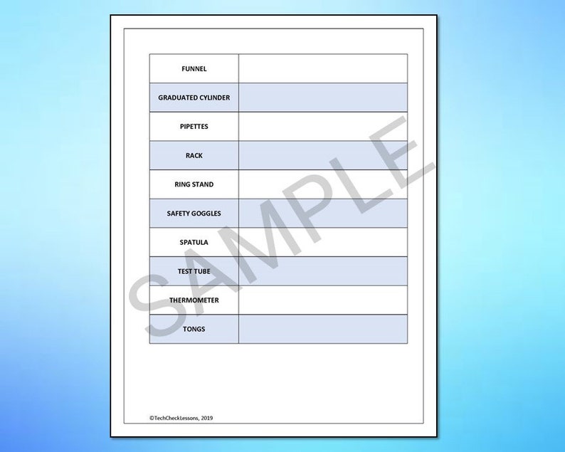 Science Lab Equipment Labeling & Functions Worksheet/printable/graphic ...