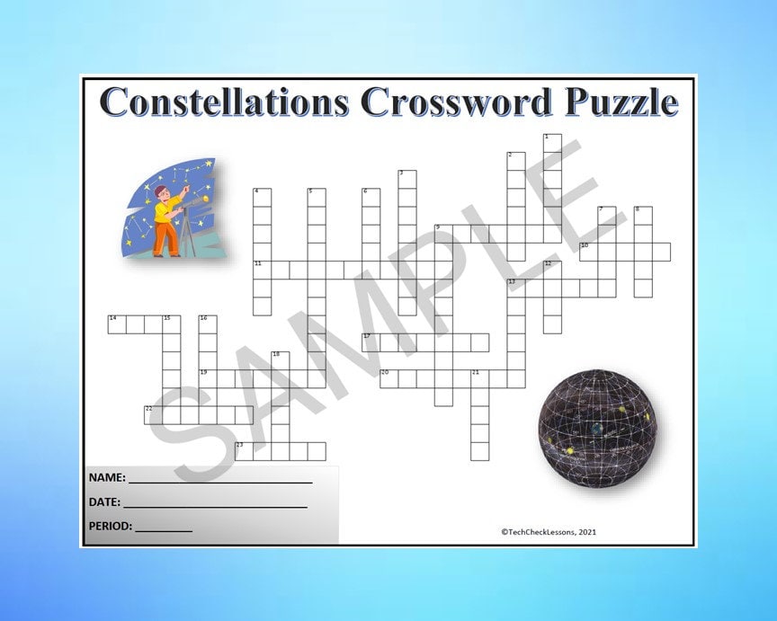 Constellations Crossword Puzzle Worksheet DIGITAL DOWNLOAD - Etsy