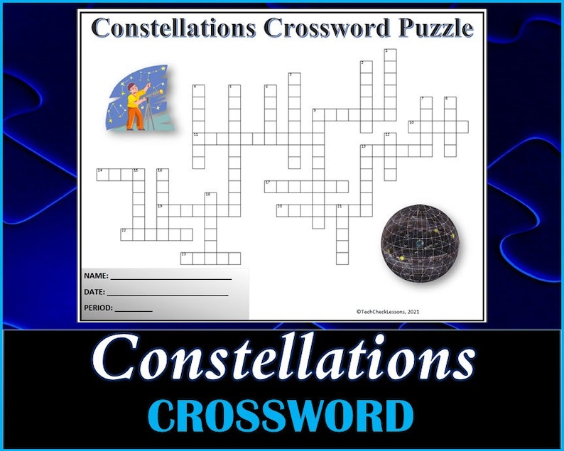 Constellations Crossword Puzzle Worksheet DIGITAL DOWNLOAD - Etsy
