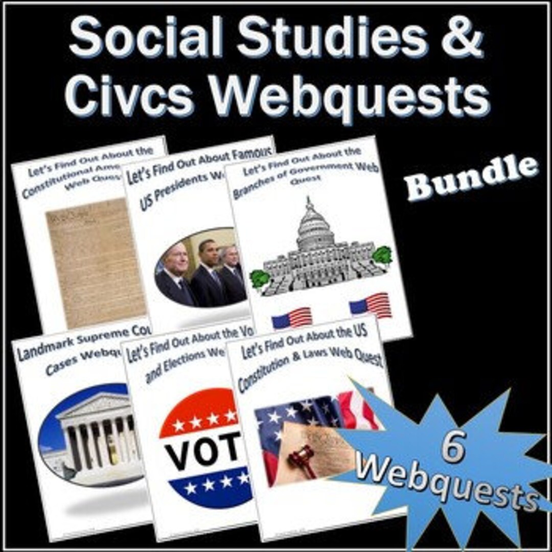 Social Studies / Civics Webquest Activity Bundle Vocab Quizzes Editable ...