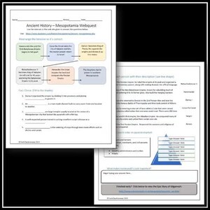Ancient Mesopotamia - History Activity Bundle | Webquest | Puzzles ...
