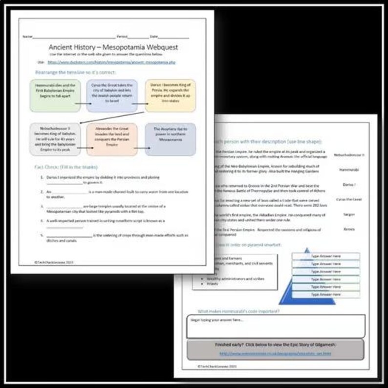 Ancient Mesopotamia - History Activity Bundle | Webquest | Puzzles ...