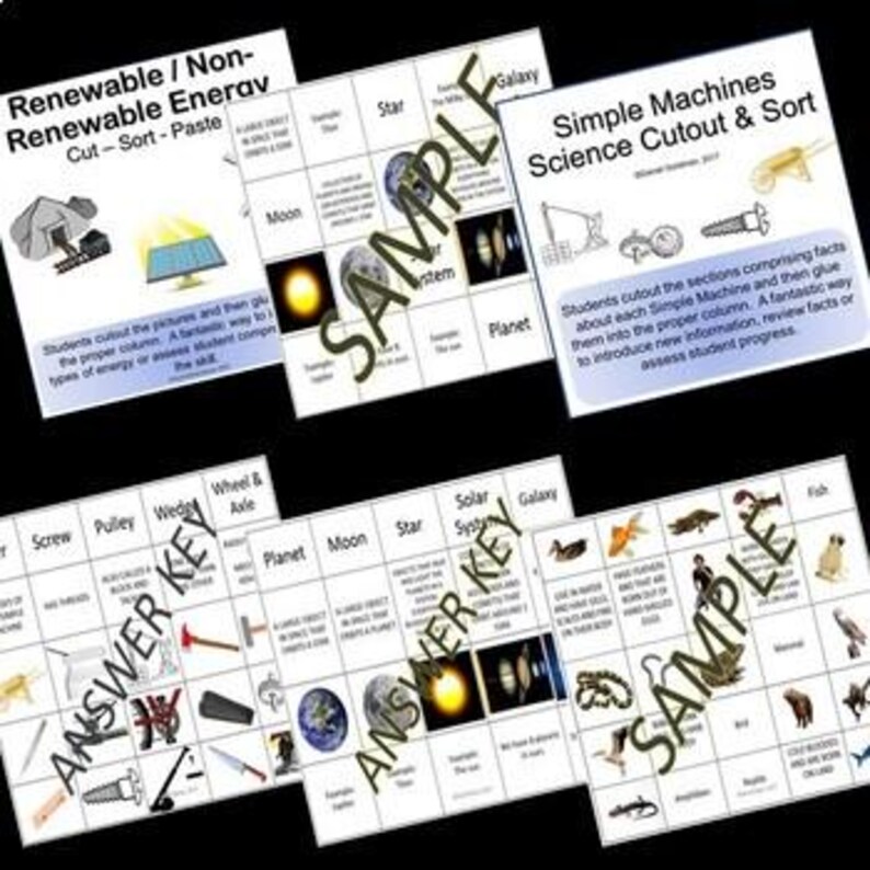 10 Elementary Cut, Sort & Paste Science Worksheets Bundle Printable - Etsy