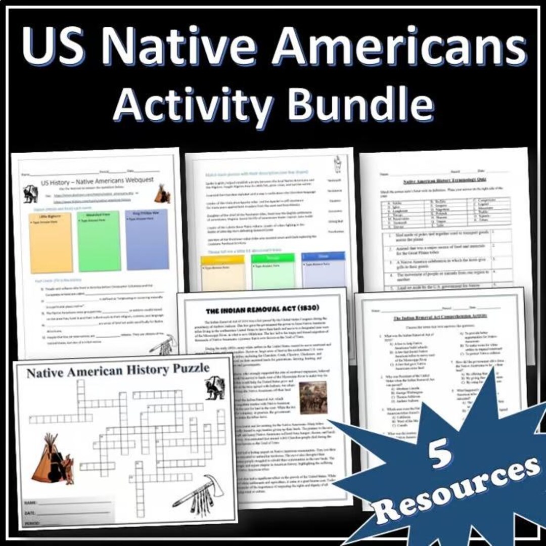 Native Americans - US History Activity Bundle | Webquest | Puzzles ...