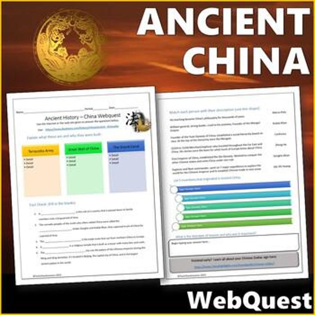 Ancient History - China Webquest - Social Studies Internet Activity ...