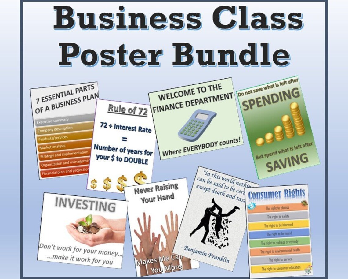 25 Business Education Classroom Posters/signs Bundle - Etsy