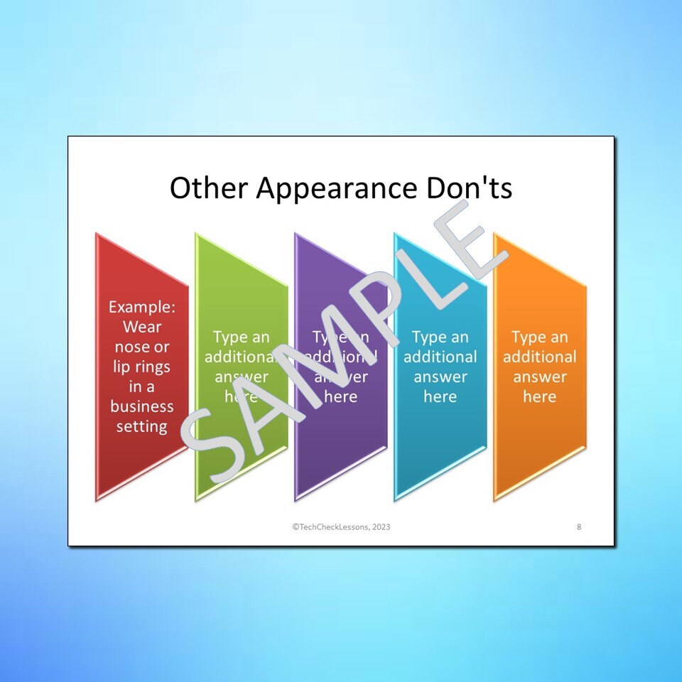 Business Dress & Attire Lesson Activity Business and Career Skills ...