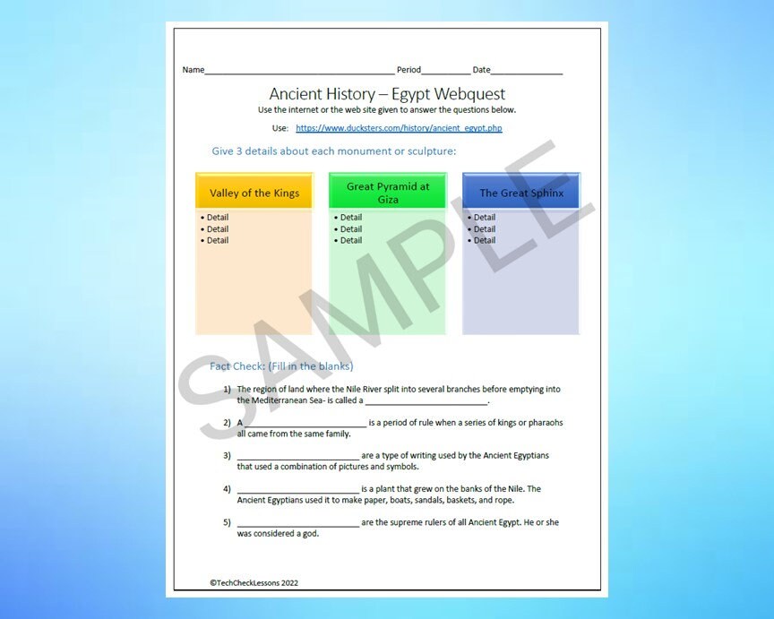Ancient History Webquest / Activity Bundle Social Studies Editable ...
