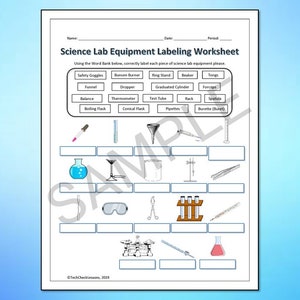 Science Lab Equipment Labeling & Functions Worksheet/printable/graphic ...