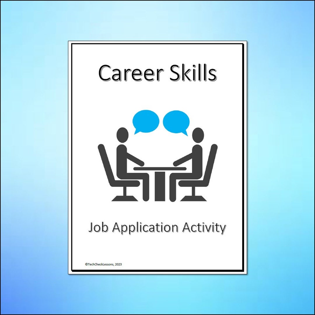Job Application Lesson Activity - Business and Career Skills - Editable ...