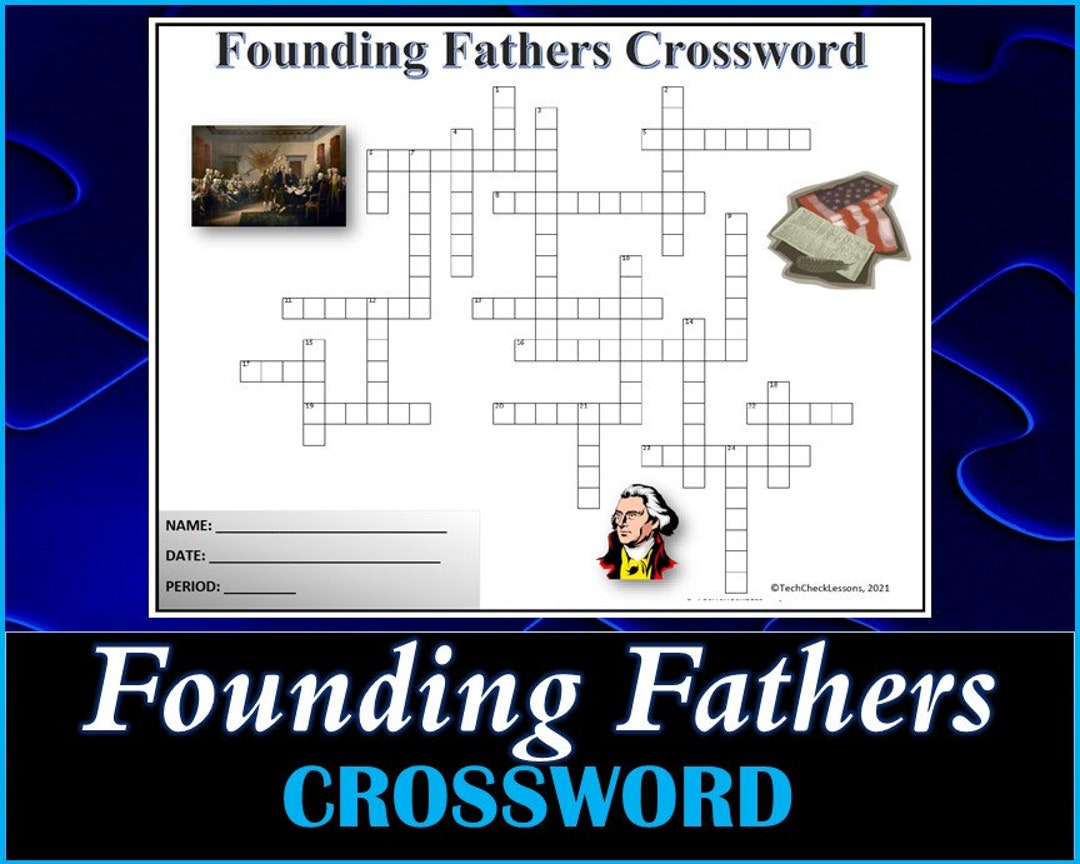 Founding Fathers - Crossword Puzzle Worksheet - DIGITAL DOWNLOAD Active ...