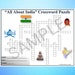 All About India - Crossword Puzzle Worksheet - DIGITAL DOWNLOAD - Etsy