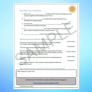 Ancient History - Mesoamerican Aztec, Maya & Inca Webquest - Social ...