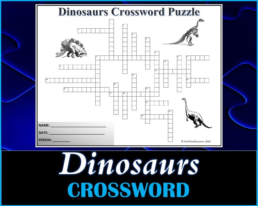 Dinosaurs - Crossword Puzzle Worksheet - DIGITAL DOWNLOAD - Etsy