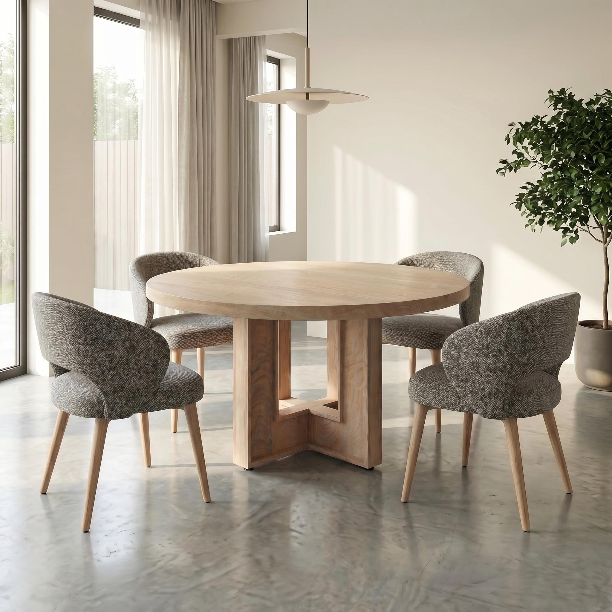 Handmade Solid Wood Round Dining Table - Etsy