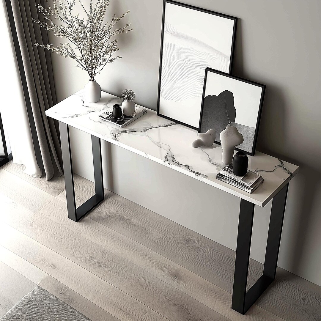 Sintered Stone Console Tabletop - Carrara White - Etsy