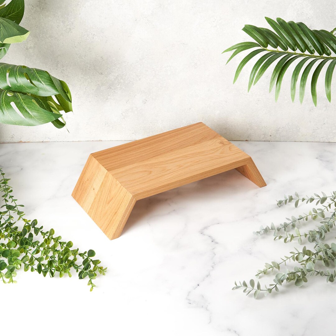 Solid Oak Full Stave Wooden Monitor Riser / Laptop Stand | Ergonomic ...