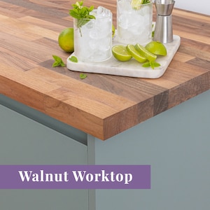 Solid Wood Kitchen Worktops | Hand Finished 40mm Stave Timber Tabletops ...