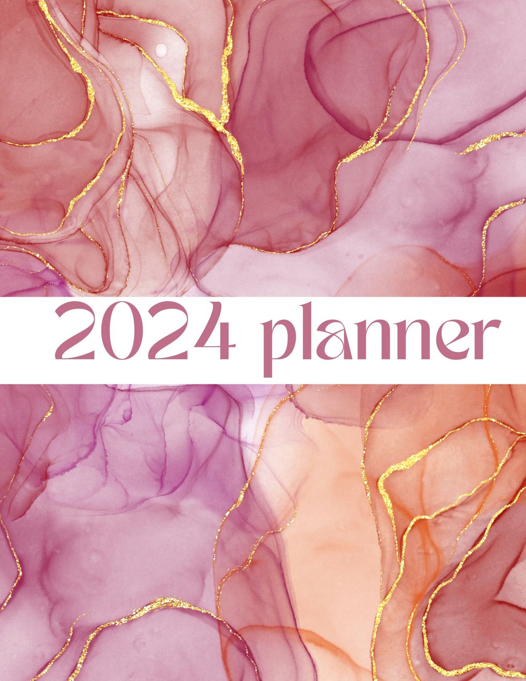 2024 Colorful Modern Marble Planner - Etsy