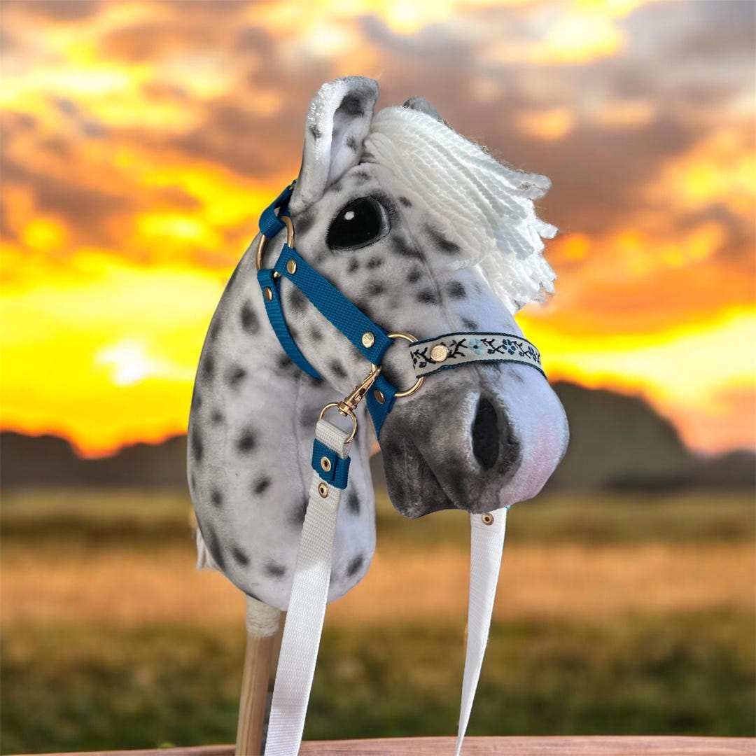 Hobby Horse Spotted Dapple Gray Size A3 , Stick Horsehalterreins, White ...