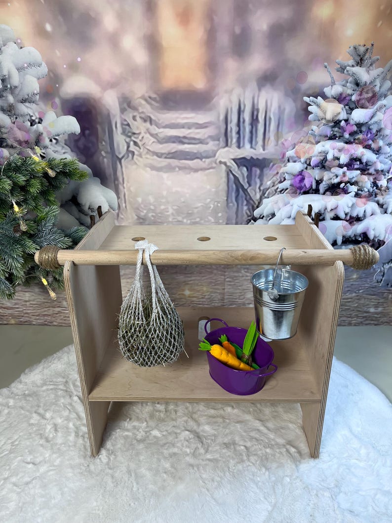 Hobby Horse Stable Stand: Plywood Toy Pony Stall for 1-3 Stick Horses ...