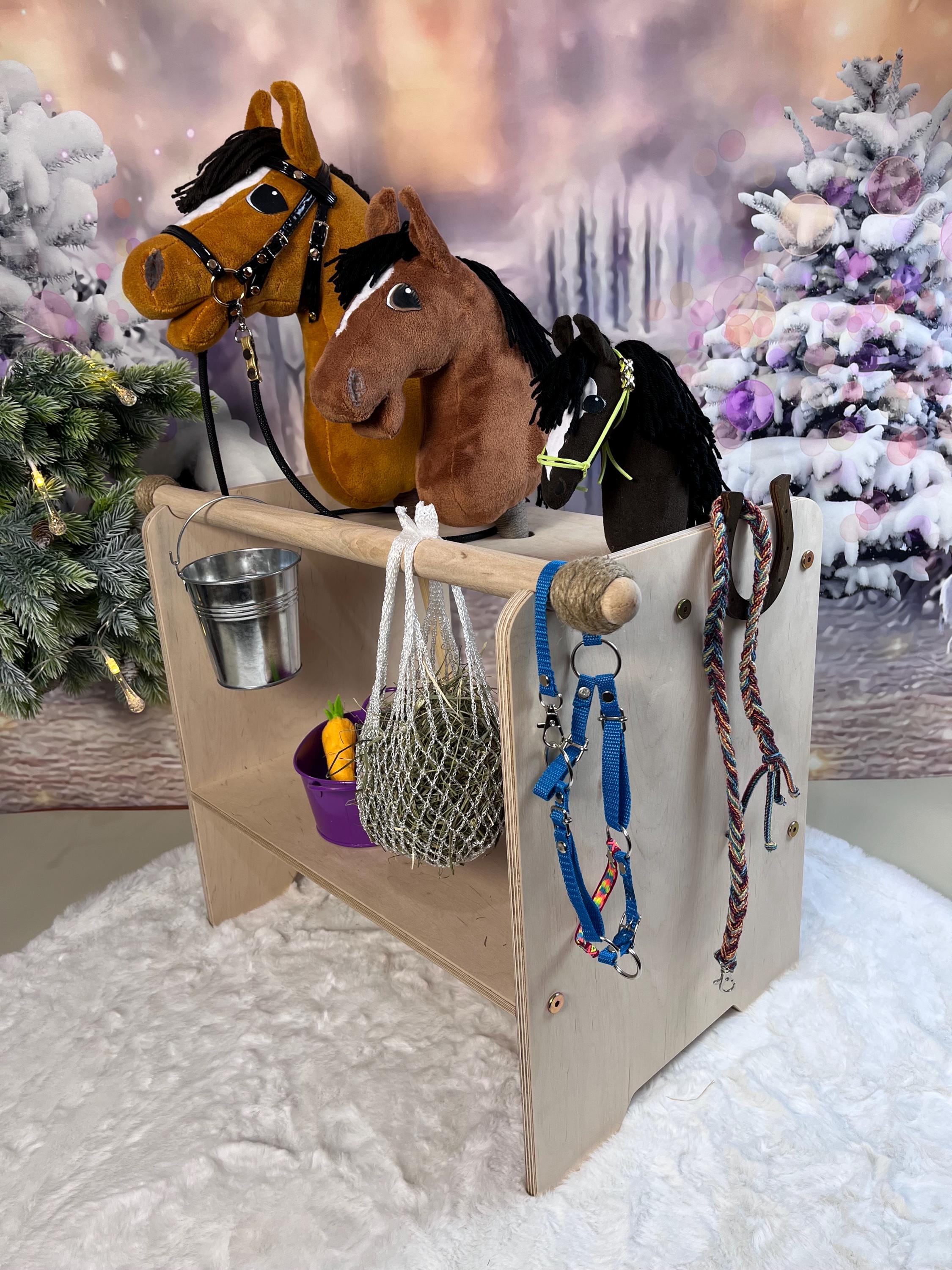 Hobby Horse Stable Stand: Plywood Toy Pony Stall for 1-3 Stick Horses ...