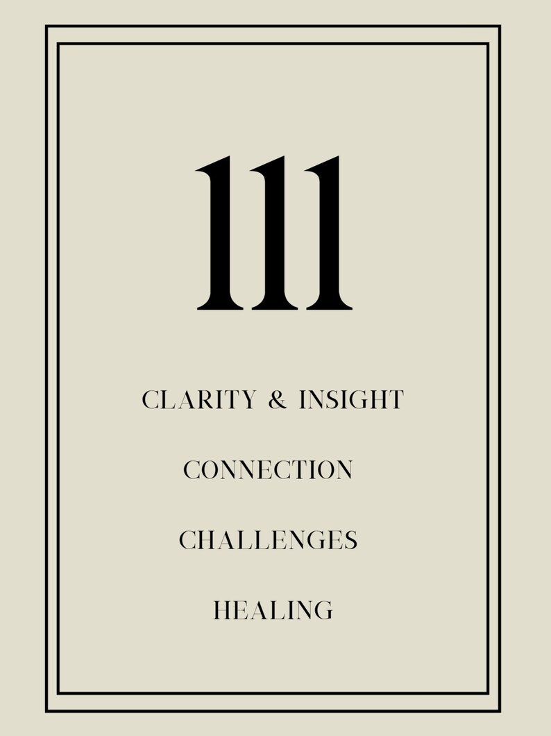 Printable Angel Number 111, 111 Poster, Angel Number Poster Printable ...