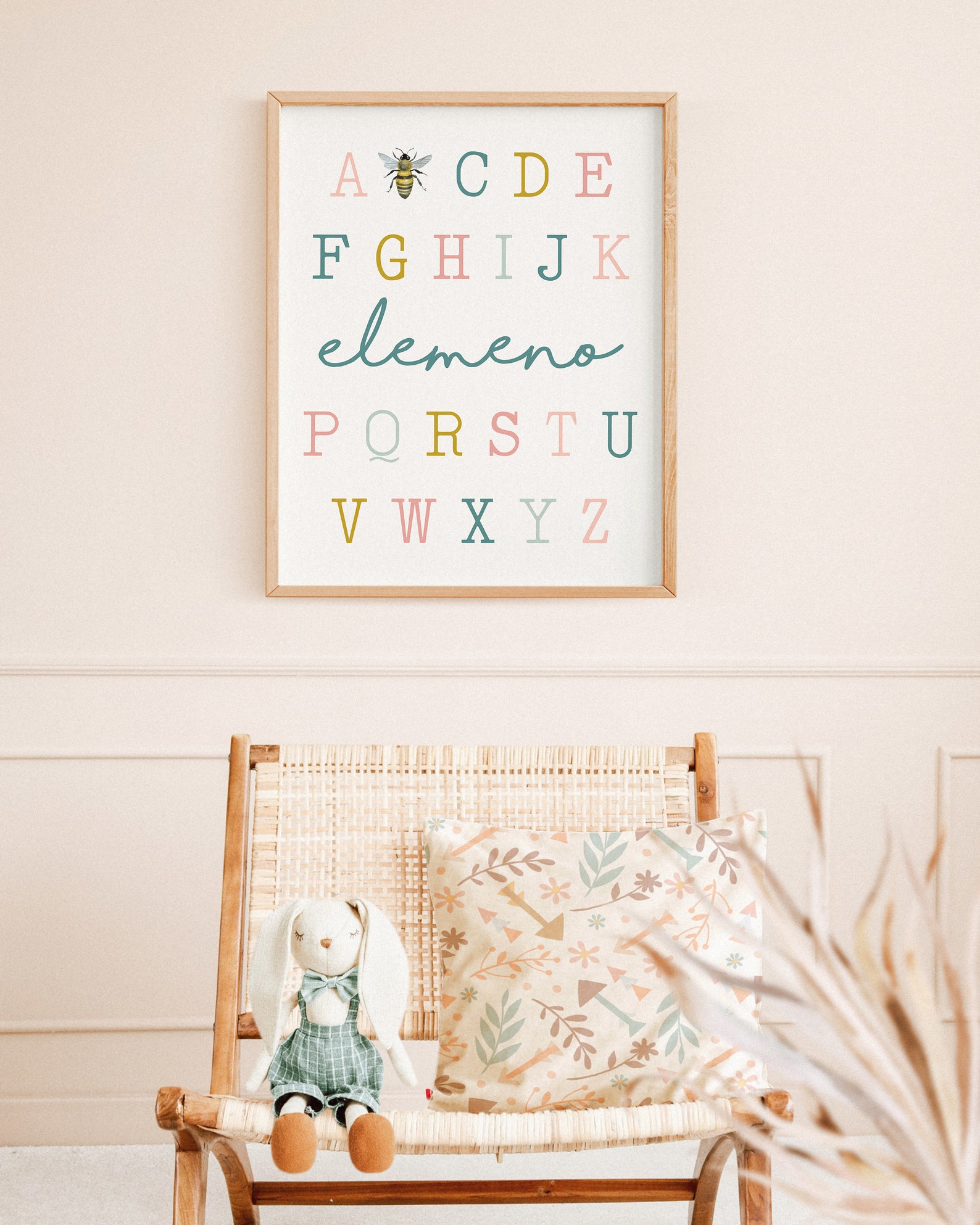 Alphabet Wall Art Printable, ABC Print, Nursery Poster, Girls Room Wall ...