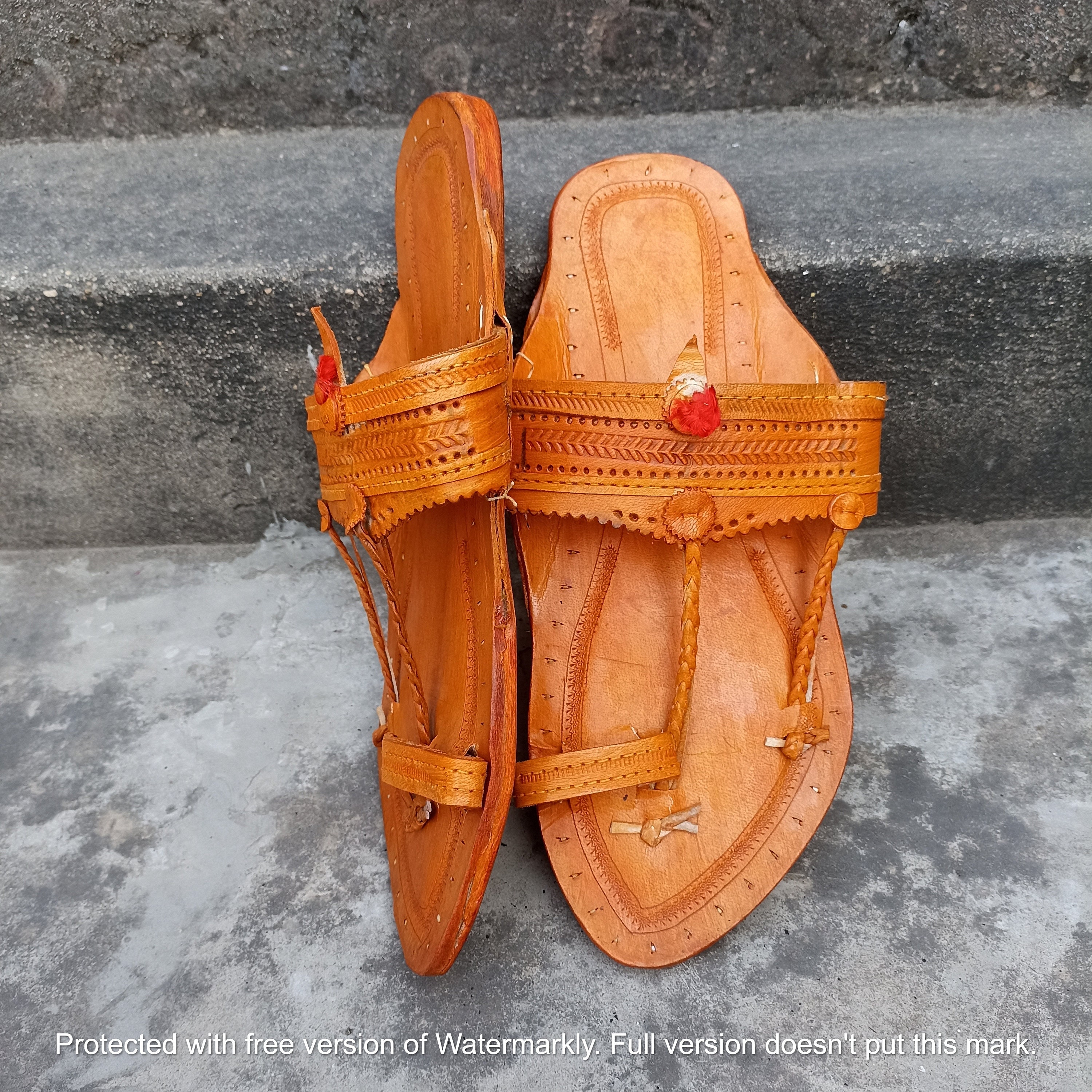 Authentic Indian Traditional Sandals: Handmade Toe Ring Slipper, 100% ...