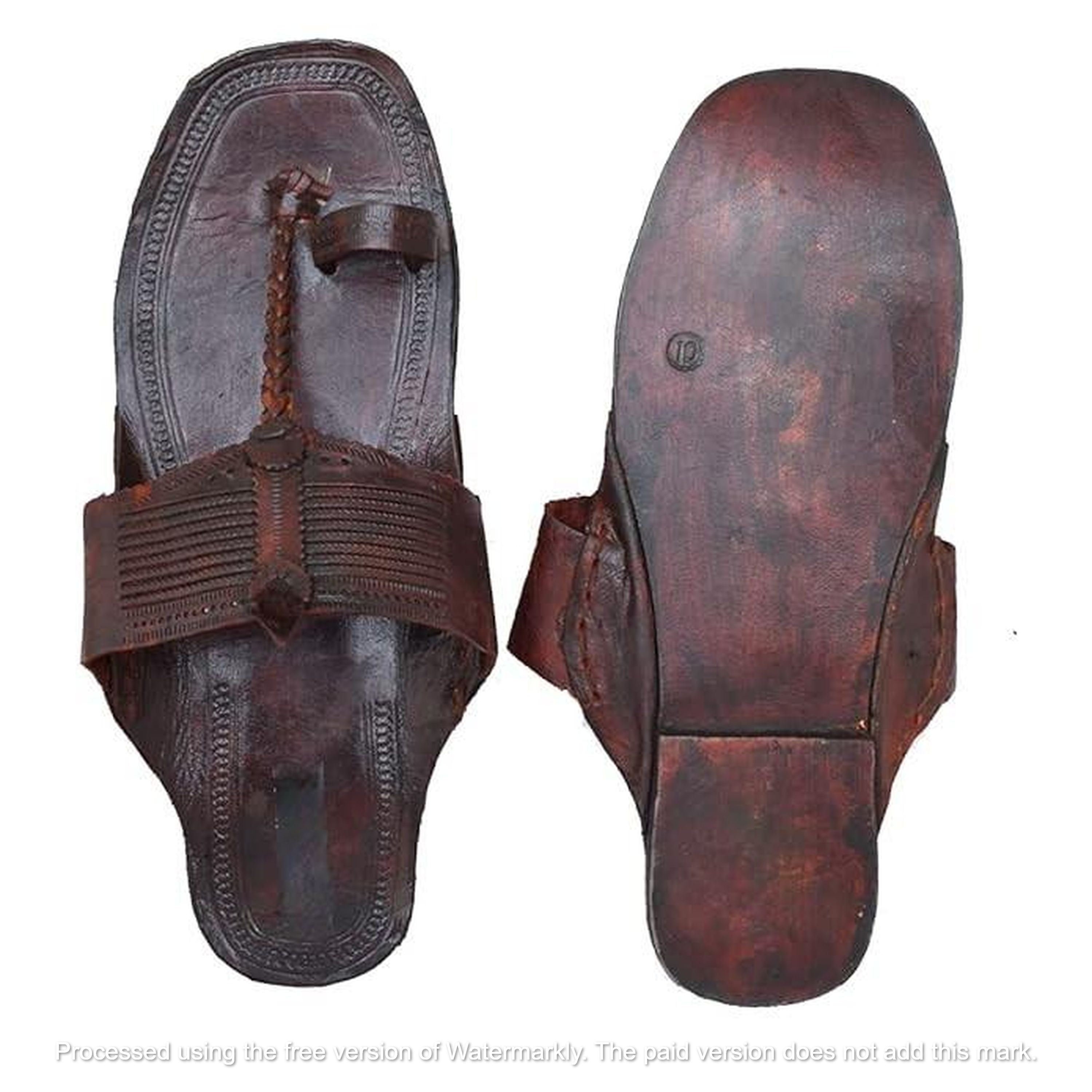 Mens Kolhapuri Sandals Genuine Leather T-strap Jesus Sandals-handmade ...