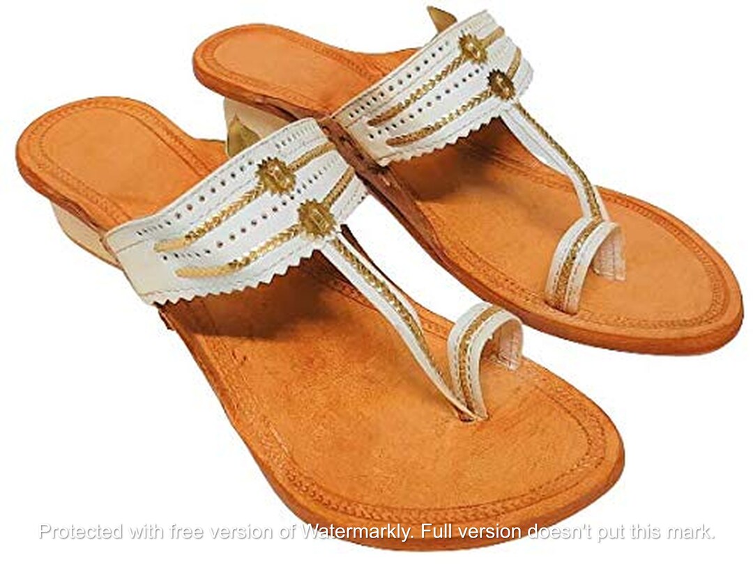Leather Kolhapuri Sandals: Boho Beach Bridal Chappals - Etsy